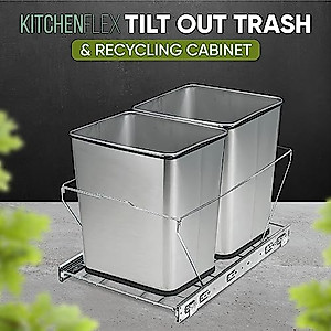 Kitchenflex Cabinet Trash Can Pull Out Kit-Bin Not Included| Space-Saving Cabinet Solution with Easy Installation | Efficient Waste Management| Pull Out Garbage Can for Kitchen Cabinet