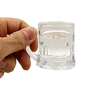 KAZARIKO Korean Shot Glass with Handle Set of 6 or 12, Mini Heavy Base Clear Beer Mugs, Soju Glasses 50 ml/1.8 oz Whiskey, Tequila, Liquor (6Pack)