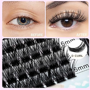 Dedila 96pcs Mixed 8-10-12-14mm/10-12-14-16mm Thick Base Dramatic Black Soft Cluster Individual False eyelashes Wide Stem 5D Volume Eye Lashes Extensions (10-12-14-16mm)