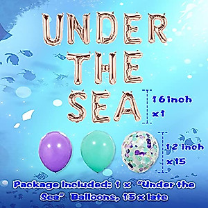 LaVenty Set of 16 Under The Sea Party Decorations Under The Sea Backdrop Under The Sea Balloons Under The Sea Bachelorette Mermaid Bachelorette Party Decorations