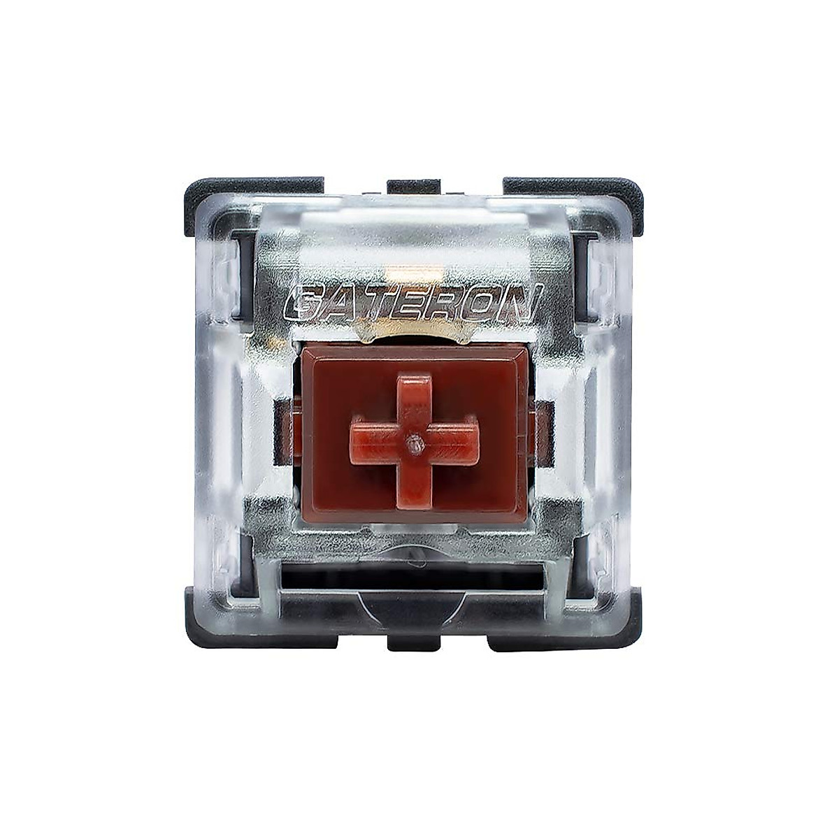 Granvela Gateron KS-8 Brown Switches with Black Bottom, Smooth Tactile Feedback, 55g Actuation Force, 3-pin Design, Compatible with Cherry MX Keyboards, 65-Pack