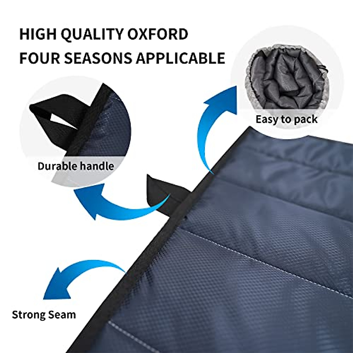 WELLYELO 51x36In XL Outdoor Dog Bed Mat Dog Crate Pad Portable Dog Crate Mats Washable Dog Beds for Extra Large Dogs Kennel Pads Sleeping Mattress (51x36, Blue)