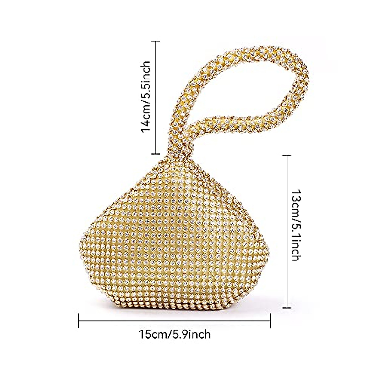 New Groupcow Women's Evening Bags Glitter Rhinestone Triangle Purse Party Prom Wedding Purse