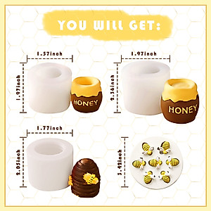 JeVenis Bumble Bee Cake Mold Bumble Bee Cake Decoration Honey Jar Party Favors Honey jar Mold Soap Fondant Mold Candle Mold