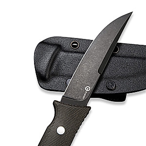 CIVIVI Tamashii Fixed Blade Knife with 4.07’’ D2 Blade Micarta Handle, Kydex Sheath, T-clip for EDC Outdoor Carry C19046-4