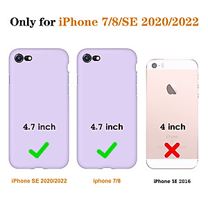 DTTO for iPhone SE Case 2020/2022, iPhone 7 8 Silicone Phone Case, [Romance Series] Shockproof Phone Case with Honeycomb Grid Cushion for Apple iPhone 7/8/SE 2020/2022, 4.7 inch, Lavender