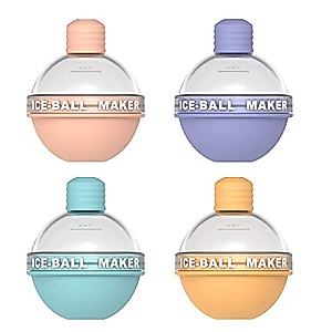 Ice Cube Tray, Ice Ball Maker, Candy Color Ice Ball Maker Mold, Round Silicone Ice Cube Mold, 2.5 Inch Whiskey Ice Mold for Whiskey and Cocktails, Creative Gift for Family and Friends