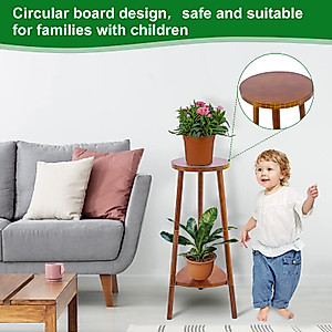 Eocogup Plant Stand Indoor Tall,2 Tier Convertible Wooden Flower Stand,Planter Stand,Multi-purpose Plant Shelf Indoor for Living Room Balcony Garden Patio Office,Walnut