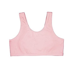 Fruit of the Loom girls Cotton Built-up Stretch Sports training bras, Heather Grey/Bittersweet Pink/White, 38 US