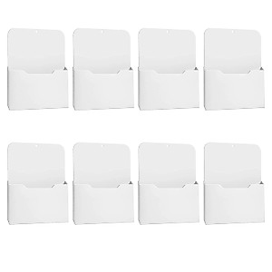 Nisorpa 8 Pack Magnetic File Holder Magnetic File Pocket Refrigerator Storage Pocket Magnetic Label Holders Letter Size Hanging Paper File Organizer for Office Whiteboard Hanging(Large)