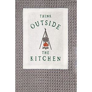 Think Outside Grey One Size Fits Most Waffle Weave Kitchen Dish Towel Boa