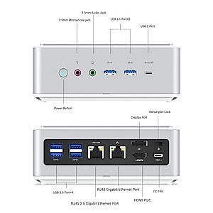 MINISFORUM Elitemini HM90 Mini PC AMD Ryzen 9 4900H Desktop Computer, DDR4 32GB + 512GB SSD, HDMI/DP/USB-C 4K@60Hz Output, 2X RJ45 Port(1000/2500Mbps), AMD Radeon Graphics, 2X HDD Slot Mini Computer