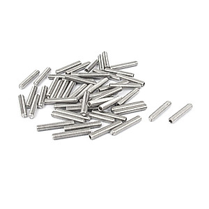 uxcell M3x16mm Metric 304 Stainless Steel Hex Socket Set Cup Point Grub Screws Silver Tone for Towel Rack Door Knob 50pcs