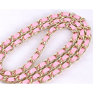 VanEnjoy Purse Chain Strap with Tassel - Microfiber Leather - Replacement for Shoulder Crossbody Straps for Handbag (Pink-Gold Chain with Tassel)