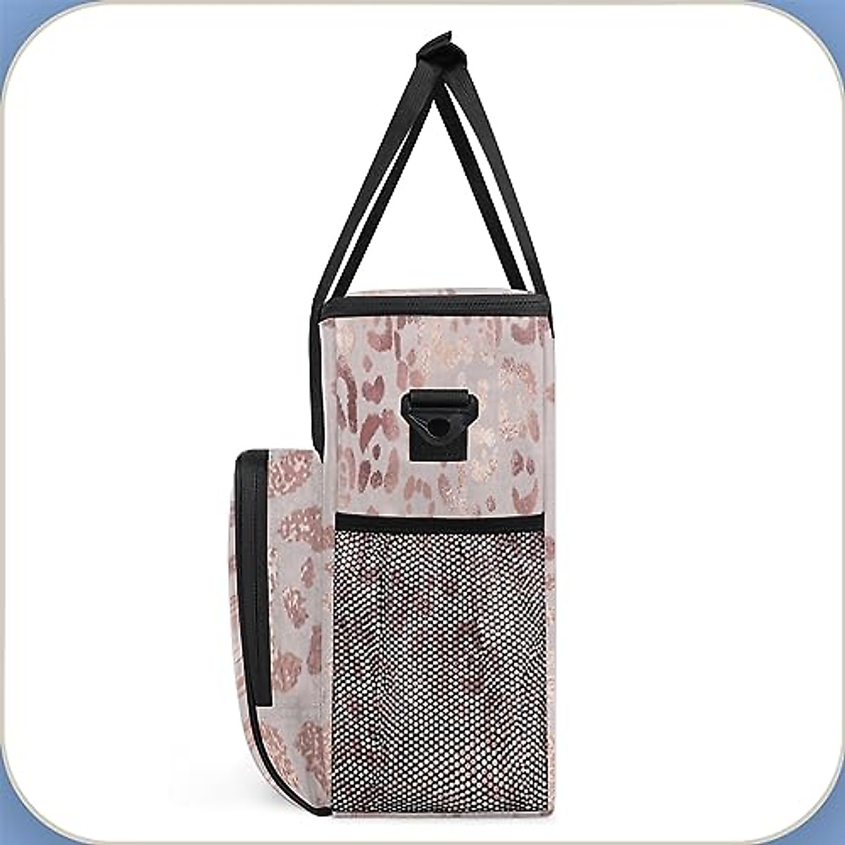 cfpolar Coffee Maker Carrying Bag Pink Leopard Travel Coffee Machine Bag Carrying Organizer Case Portable Single Serve Coffee Brewer Tote Bag Storage Bag for Camping Picnic