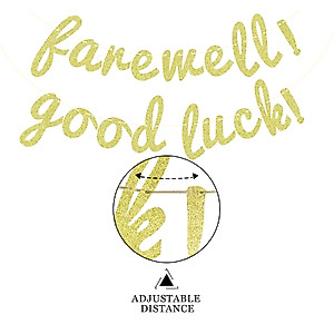 Farewell ! Good Luck ! Banner, Congrats Grad 2023, Happy Retirement, Graduation Retirement Party Decorations Gold Glitter.