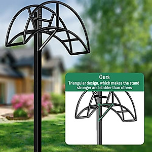 Garden Hose Holder, ROSSNY Metal Hose Stand Detachable Water Hose Holder Freestanding Hose Holders for Outside with 3 Long Spiky Feet Heavy Duty Hose Hanger Garden Hose Storage for Garden