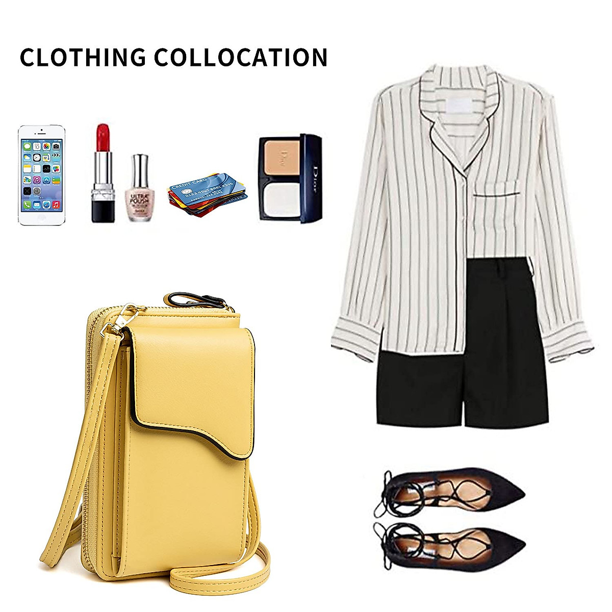 myfriday Small Leather Shoulder Bag, Crossbody Bag CellPhone Wallet Purse Lightweight Crossbody Handbags for Women