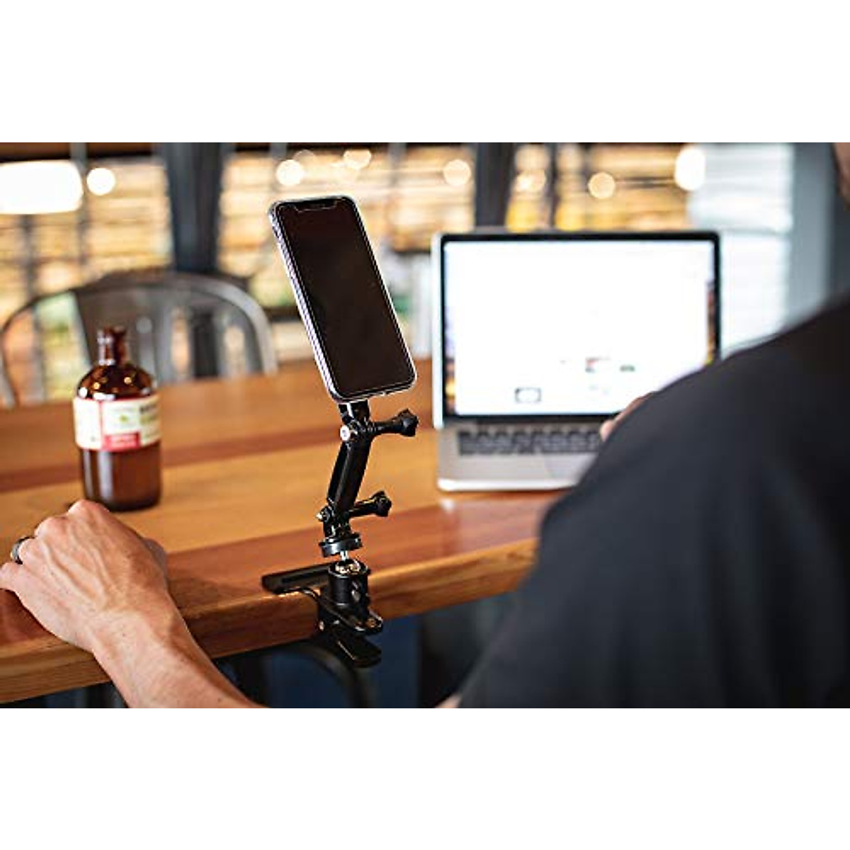 Livestream® Smartphone Ball Head Clamp Mount with Magnetic Mounting System and Extension Kit; Attach to Desk or Table. Easily Adjust Height of Device for Videos, Reading, or Live Streaming.