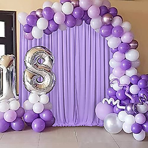 10ft x 7ft Lavender Backdrop Curtain for Parties Wedding Light Purple Wrinkle Free Backdrop Drapes Panels for Baby Shower Birthday Party Photo Photography Polyester Fabric Background Decoration