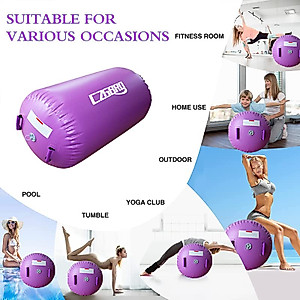 CZGBRO Air Roller Air Spot Gymnastics Air Barrel, Air Mat Tumble Track Gymnastic Equipment Inflatable Tumbler Backbend Trainer with Electric Pump for Yoga Cheerleading Home & Water Use