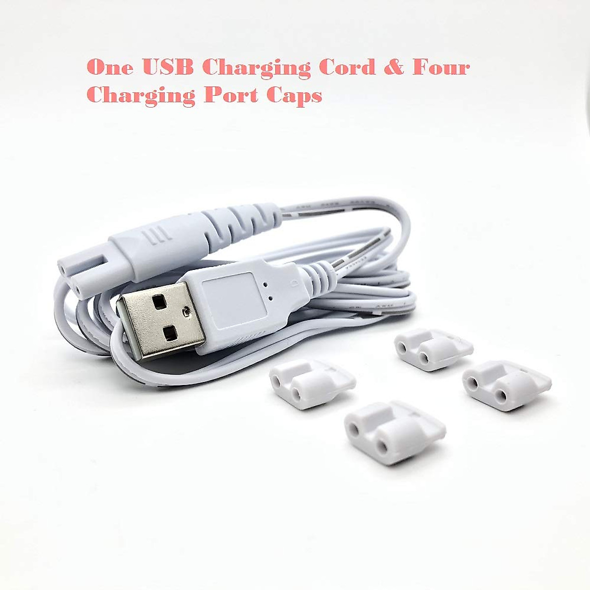 Vosaro USB Charging Cable Only Fit for Water Flosser Model FC159 FC1591 FC156 FC256 FC259, with Charge Port Caps to Protect Oral Irrigator, Charge Port Cover and USB Charging Cord Replacement Parts