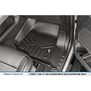 MAXLINER Custom Fit Floor Mats 1st Row Liner Set Black Compatible with 2017-2022 Ford F-250/F-350 Super Duty Crew Cab or SuperCab