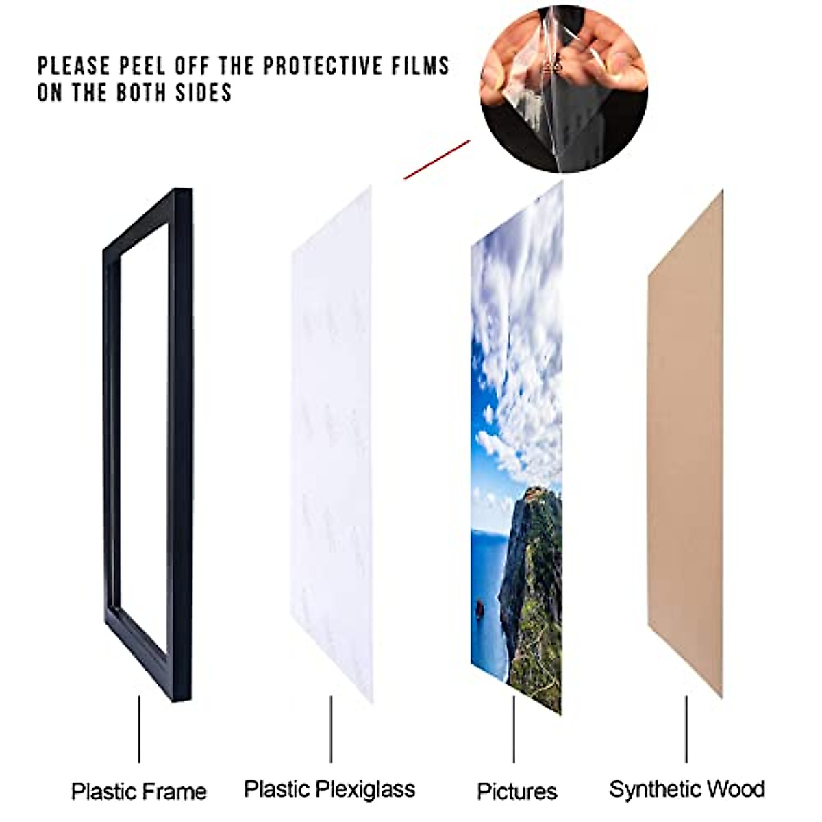 MENNTHUI 11x14 Black Picture Frame, Wall Mounting Horizontally or Vertically, Decoration for Photos, Paintings, Posters, Artwork