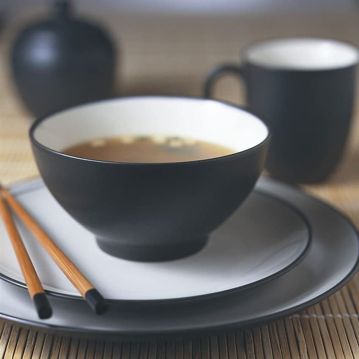 Noritake Colorwave Graphite Bowl, Rice, 5 3/4", 20 oz., Set of 4 in Black/Graphite