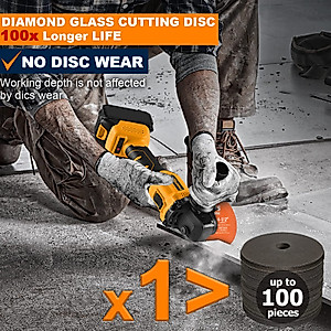 Glass Cutting Disc 4-1/2 Inch (3PCS) for Angle Grinder with 7/8" Arbor Hole, 0.63" Ultra-Thin Saw Blade Wheel Polishing Diamond Cutting Disc for Glass, Jade, Wine Bottles, Tile, Ceramic, Marble