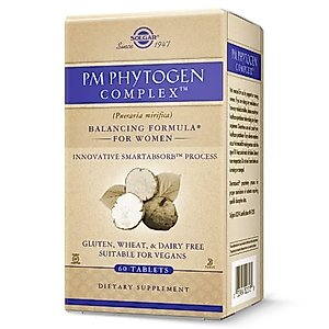 Solgar PM PhytoGen Complex, 60 Tablets - Pueraria Mirifica - Balancing Formula for Women, Energy Metabolism, Nervous System Health - Vegan, Gluten Free, Dairy Free, Kosher - 60 Servings