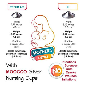 The Original Silver Nursing Cups - Nipple Shields for Nursing Newborn - Newborn Essentials Must Haves - Nipple Covers Breastfeeding - 925 Silver (2 Count (Pack of 1))