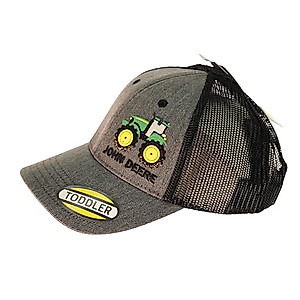John Deere 3D Rubber Tractor Print Toddler Baseball Hat Cap-Charcoal-One Size