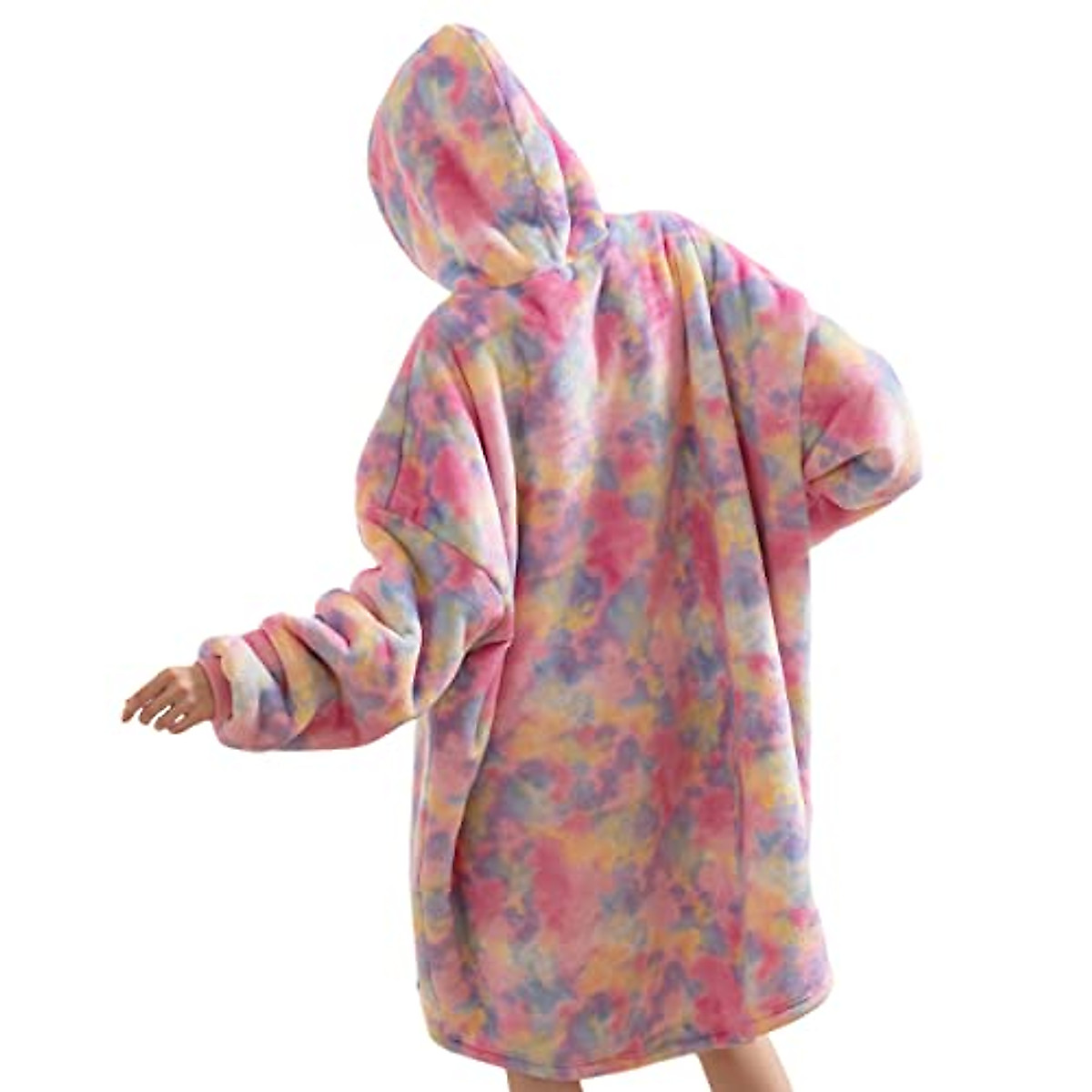 HANYUN Wearable Blanket Sweatshirt for Women and Men,Oversized Sherpa Fleece Blanket Hoodie with Giant Pocket Super Warm and Cozy