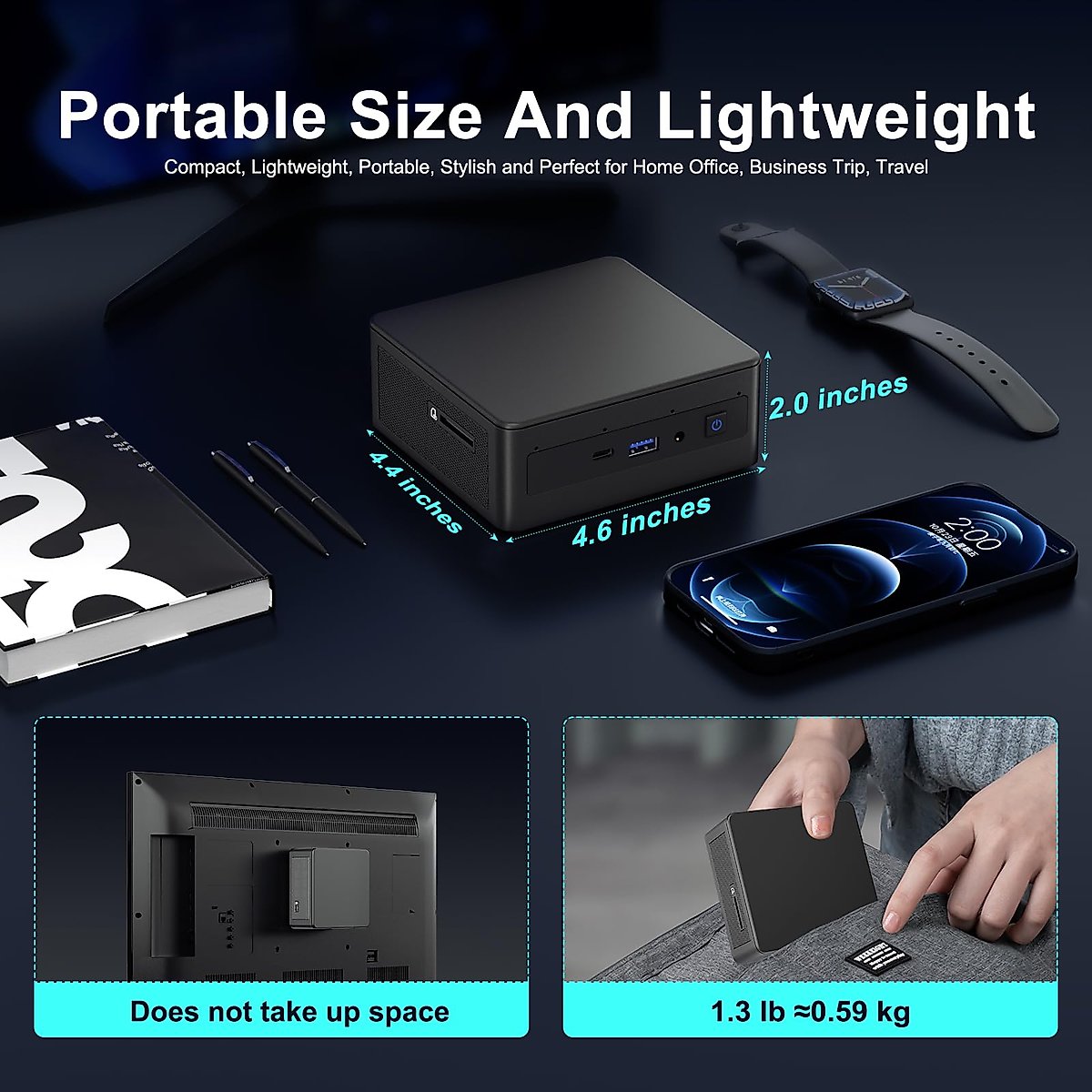 Intel NUC 11 NUC11PAHi5 16GB DDR4 RAM,512GB SSD,Win 11 Pro Mini PC,Core i5-1135G7 CPU 8M Cache, up to 4.20 GHz Mini Desktop Computers, Thunderbolt 3/Support 8K/WiFi 6/4K Quad Display/Bluetooth 5