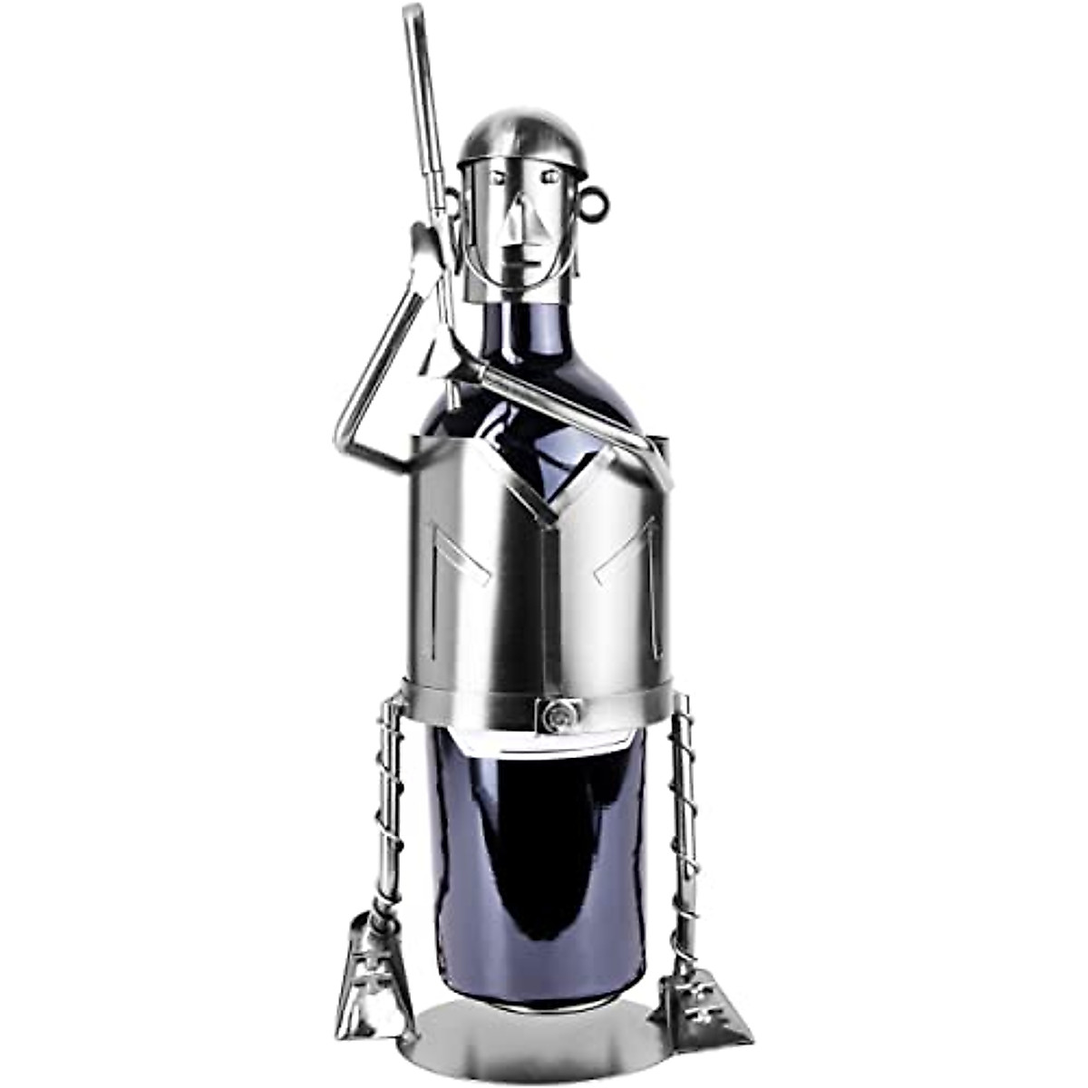 BRUBAKER Wine Bottle Holder 'Baseball' - Metal Sculpture - Wine Rack Decor - Tabletop - Greeting Card