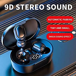 Anmery Wireless Earbuds with Wireless Charging Case Wireless Bluetooth 5.2 in Ear Built-in Microphone Headset Noise Cancelling Headphones Premium Sound for Sports Black