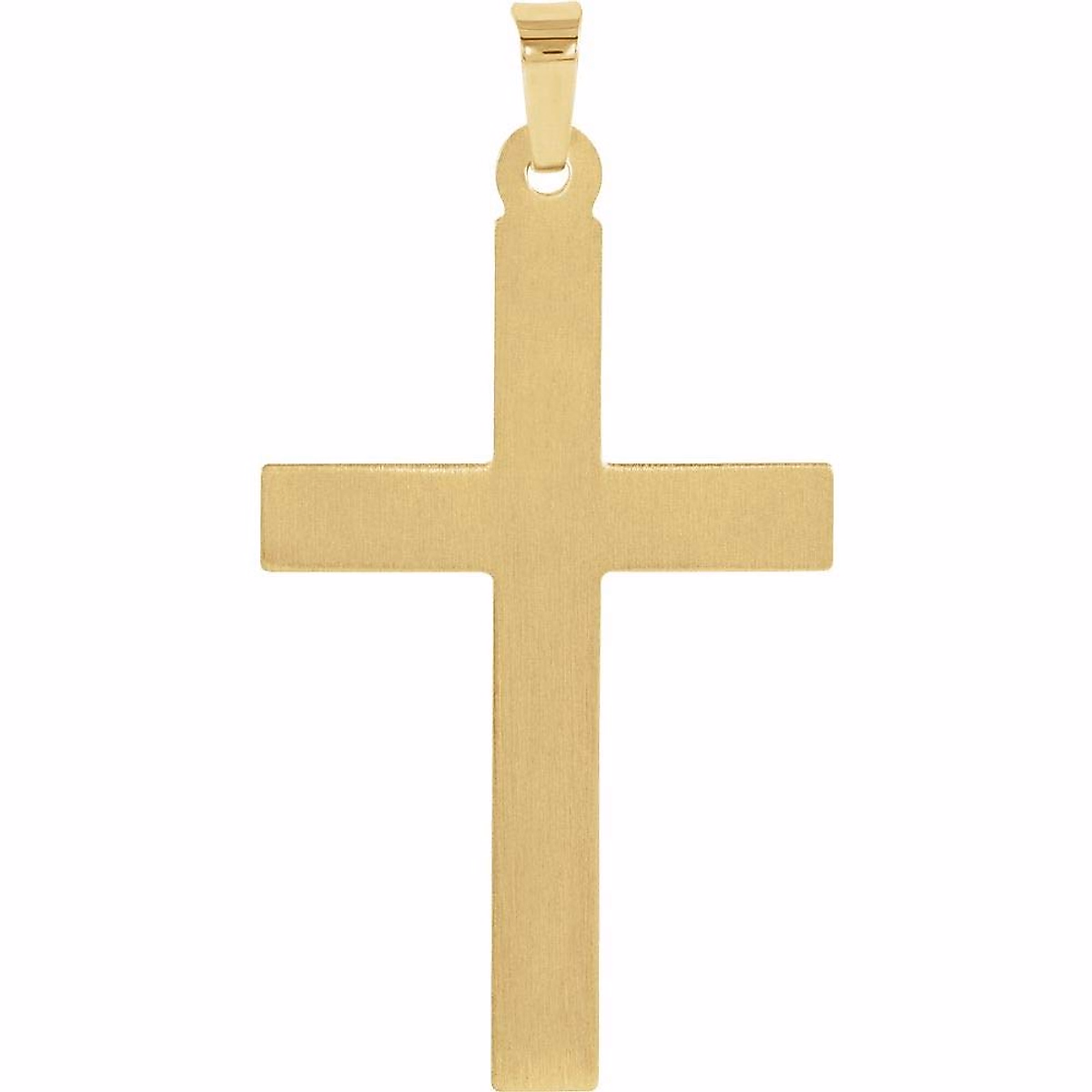 14k White and Yellow Gold Two Tone 29x19mm Hollow Cross Crucifix Charm Pendant (29mm x 19mm)