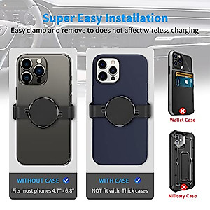 Yorsoirll Metal Phone Clamp Grip for Magnet Car Mount, [Easy Clip & Remove] Metal Phone Clip All Magnet Car Holder Cell Phone Magnetic Plate Compatible with iPhone 13 14Pro Max,Smartphones (Black)