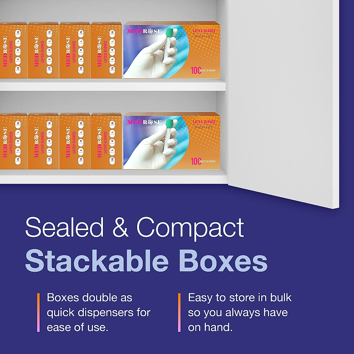 MedRose Small Latex Gloves - 1000 Count Rubber Gloves - Disposable Gloves Powder Free, Waterproof, White