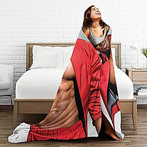 Michael B. Jordan Eric Stevens Soft and Comfortable Warm Fleece Blanket for Sofa,Office Bed car Camp Couch Cozy Plush Throw Blankets Beach Blankets (50"x40")