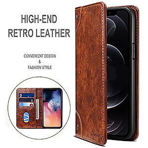 SINIANL Compatible with iPhone 13 Leather Case, iPhone 13 Wallet Folio Case Book Design with Magnetic Closure Kickstand Card Slots Flip Cover for iPhone 13 6.1 inch 2021 Khaki