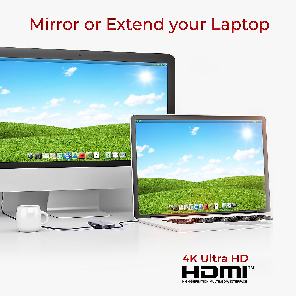 Nikkai USB-C to HDMI/ 2X USB-A Ports 3.0/ SD Card Reader Multiport Adapter - Silver