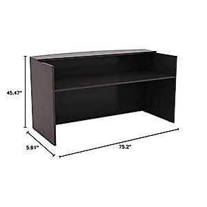 Alera ALEVA327236ES Valencia Series 71 in. x 35.5 in. x 29.5 in. to 42.5 in. Reception Desk with Transaction Counter - Espresso