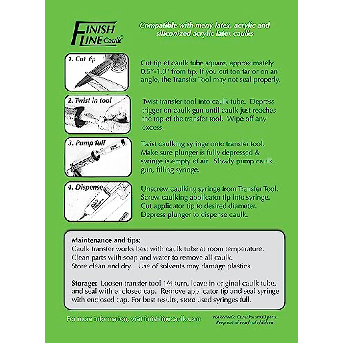 Finish Line Caulk Tool Precision Caulking Kit