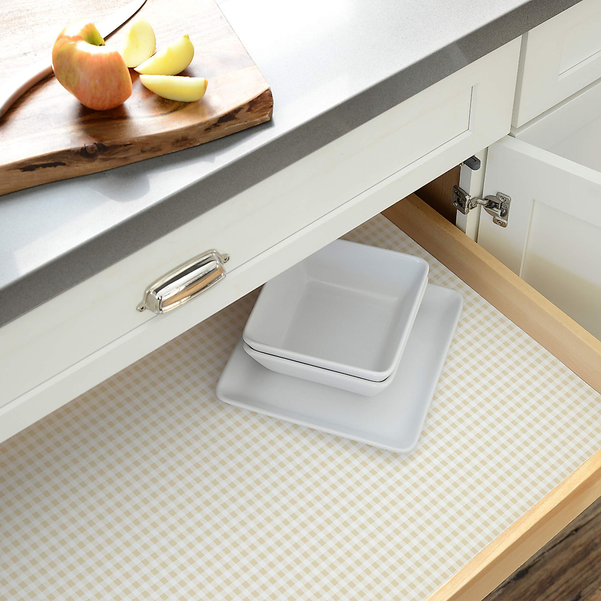 Con-Tact Brand, Khaki Plaid Creative Covering Self-Adhesive Shelf and Drawer Liner, 18-Inches by 9-Feet, 18''x9