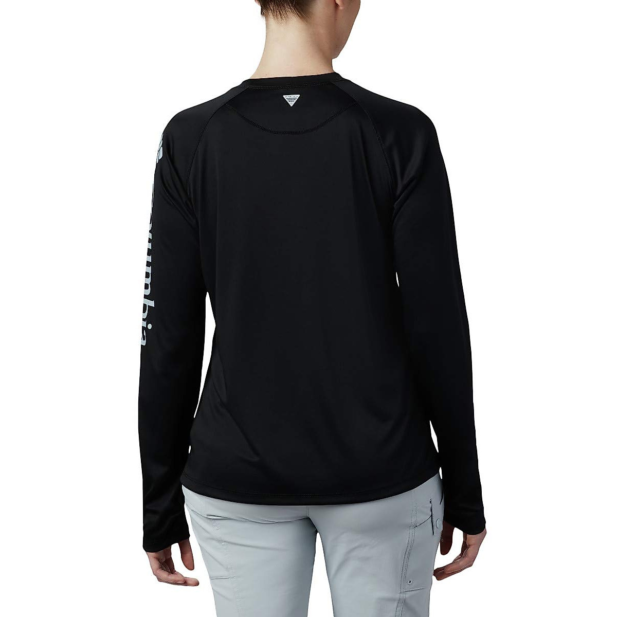 Columbia Women’s PFG Tidal Tee™ II Long Sleeve Shirt, Black, Cirrus Grey Logo, Medium