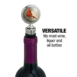 Cardinal Red Bird on Tree Branch Wine Bottle Stopper