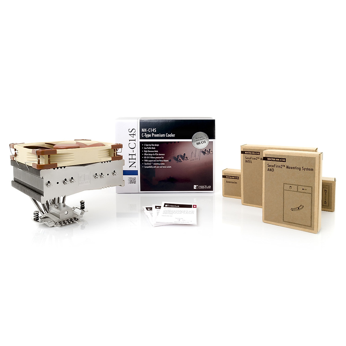 Noctua NH-C14S, Premium CPU Cooler with NF-A14 PWM 140mm Fan (Brown)