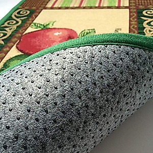 yazi Fabric Kitchen Mat Area Rug Fresh Picked Apples,47x18 Inches and 23x18 Inch, Vintage Apples Jacquard Cotton Fiber Rectangular Bedroom Floor Mat Doormat